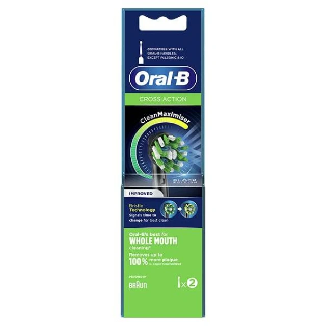 ORAL B CROSS ACTION CLEAN MAXIMISER BLACK EDITION REPLACEMENT BRUSH ...